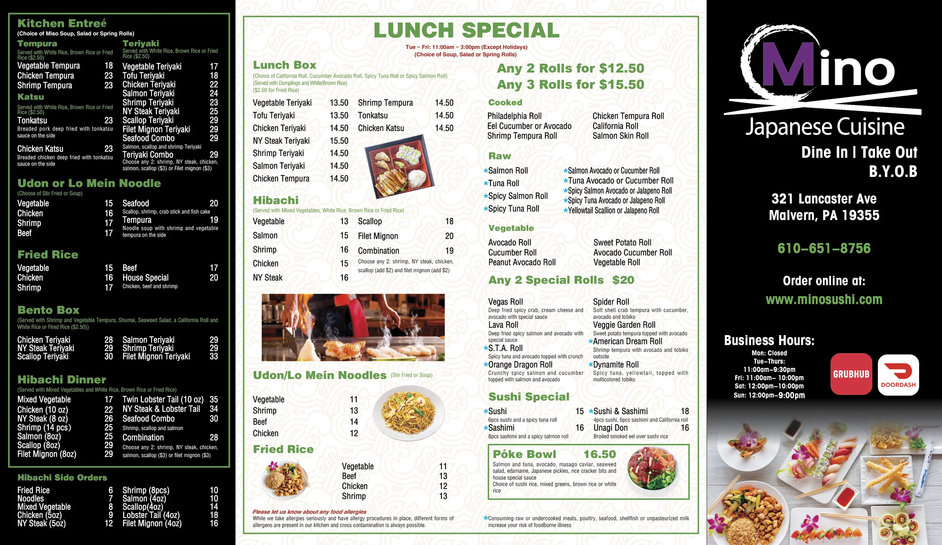 Mino - Japanese Restaurant & Sushi Bar｜Online Order｜PA